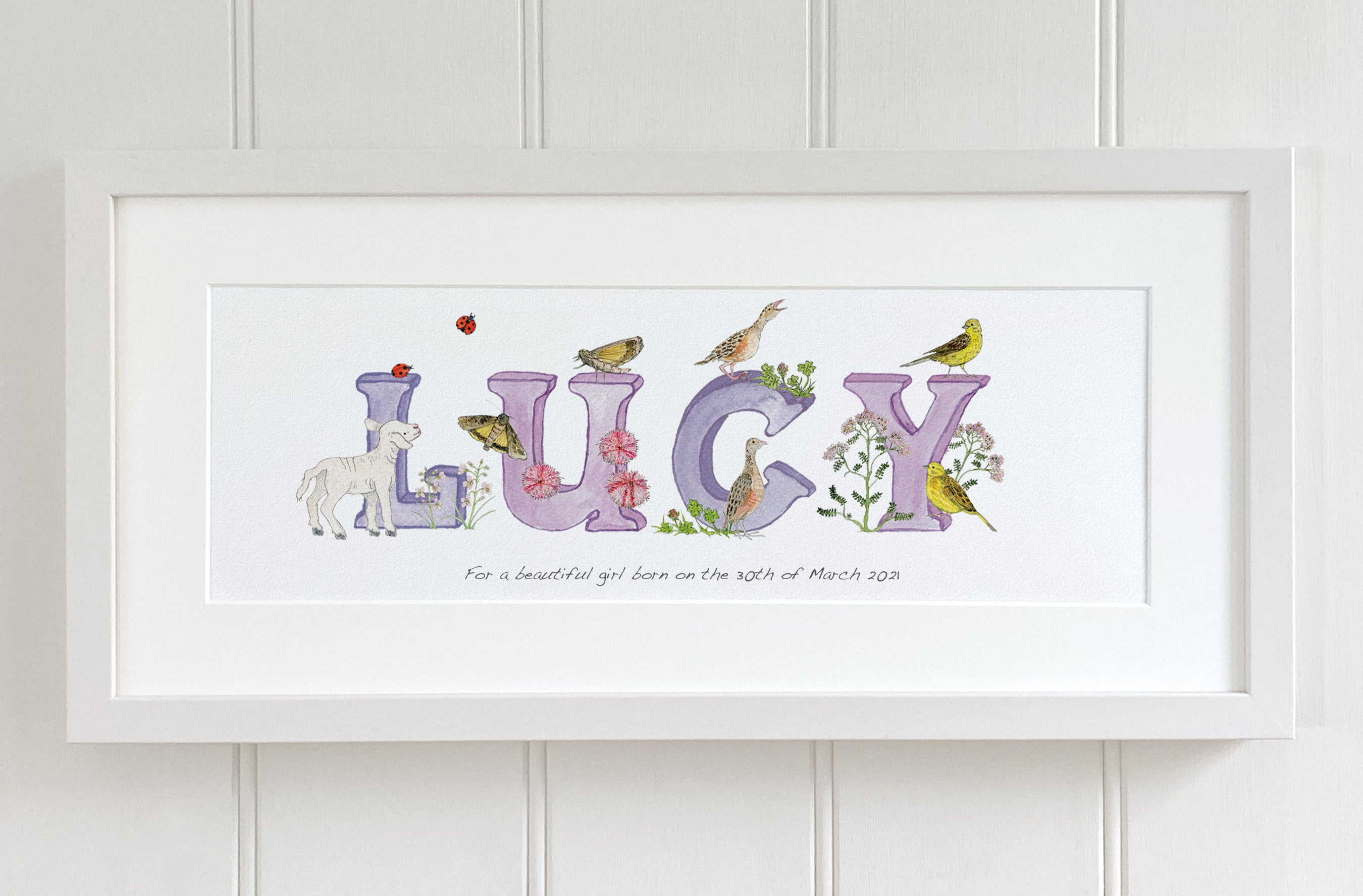 Natural Ireland Alphabet Framed Baby Names - fiadhandfinn
